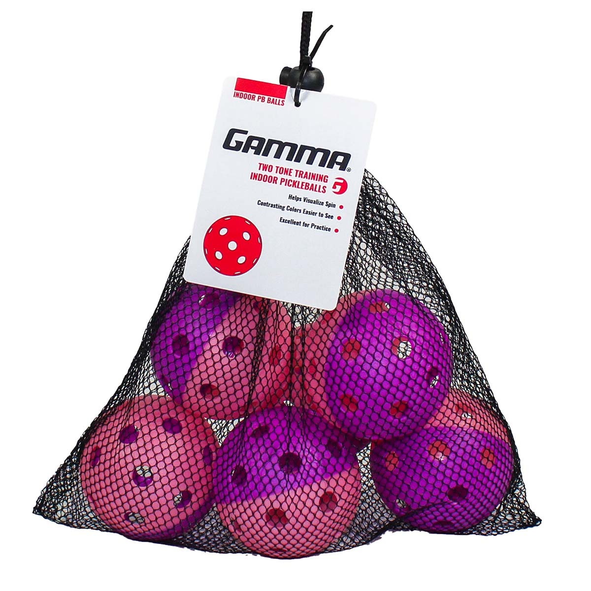 Gamma Two Tone Indoor Pickleball Training Balls (6-Pack)